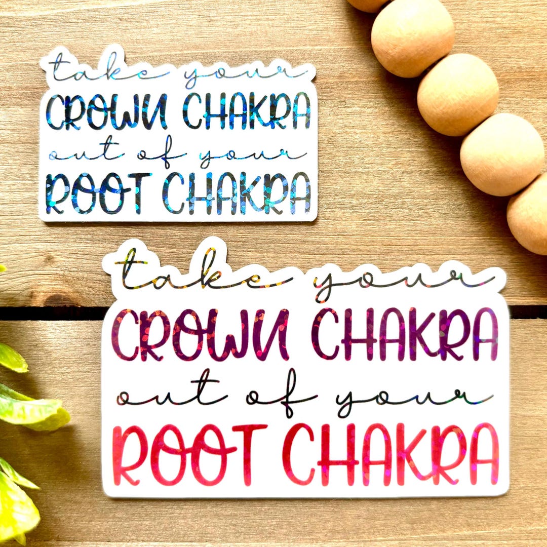 Funny Chakra Sticker, Cute Holographic Laptop Sticker, Tiktok Trend ...
