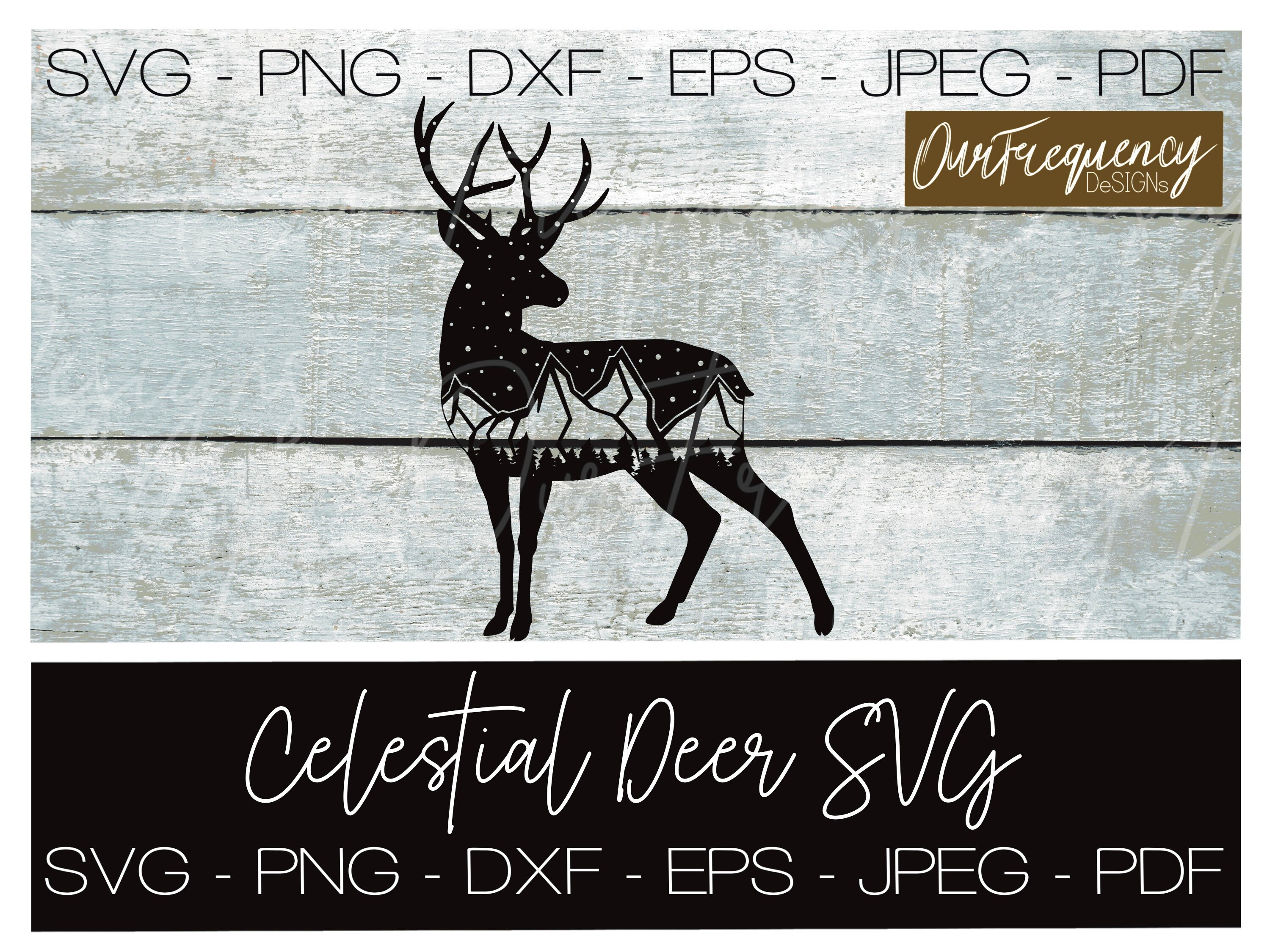 Celestial Deer Svg, Deer Svg, Buck SVG, Wilderness Animal SVG, Deer ...