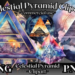 Celestial Pyramid Clipart, Pyramid Png Graphics, Mystic Pyramid Clipart ...