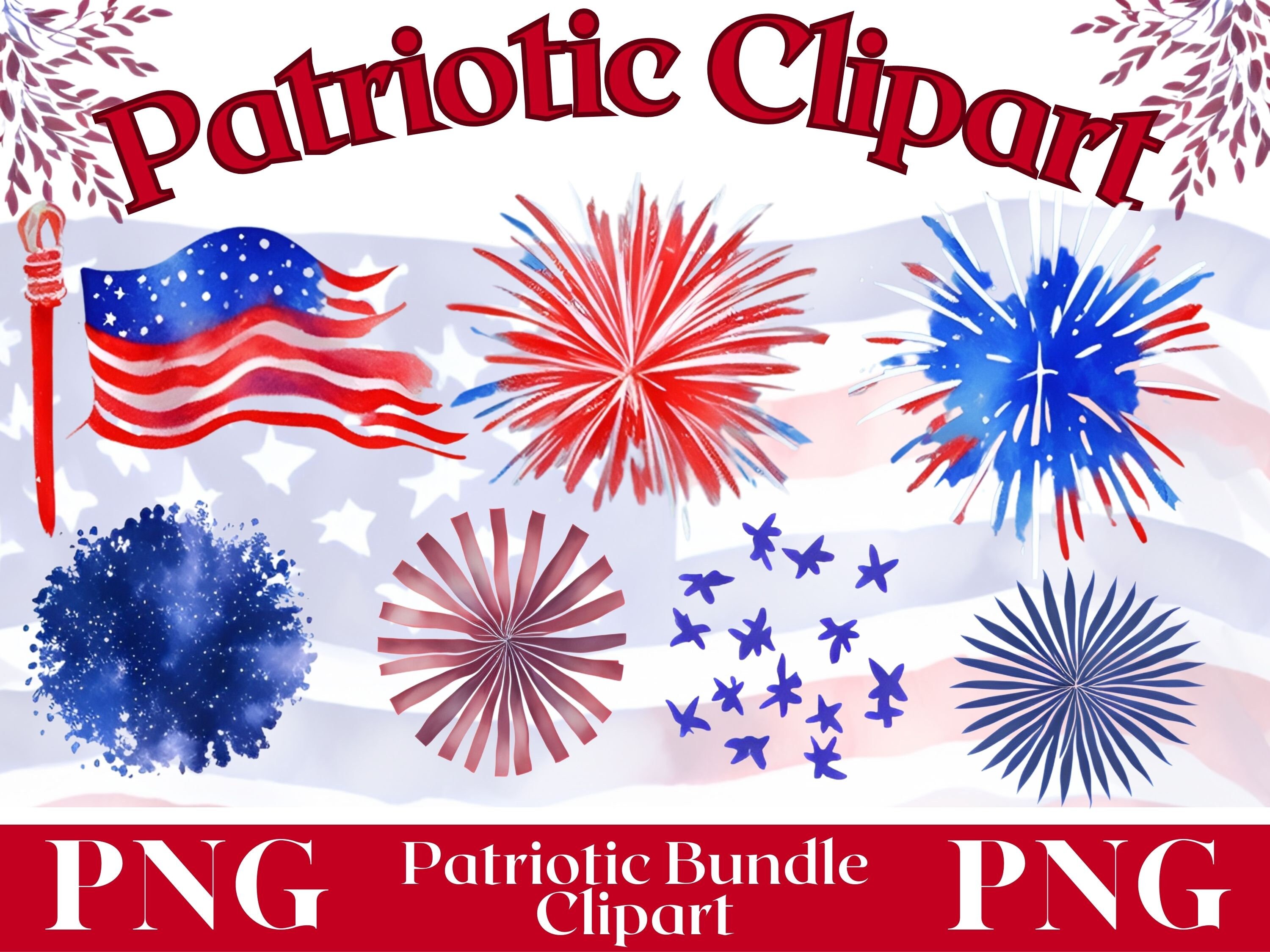 4th of July Clipart Independence Day Png 4th of July - Etsy