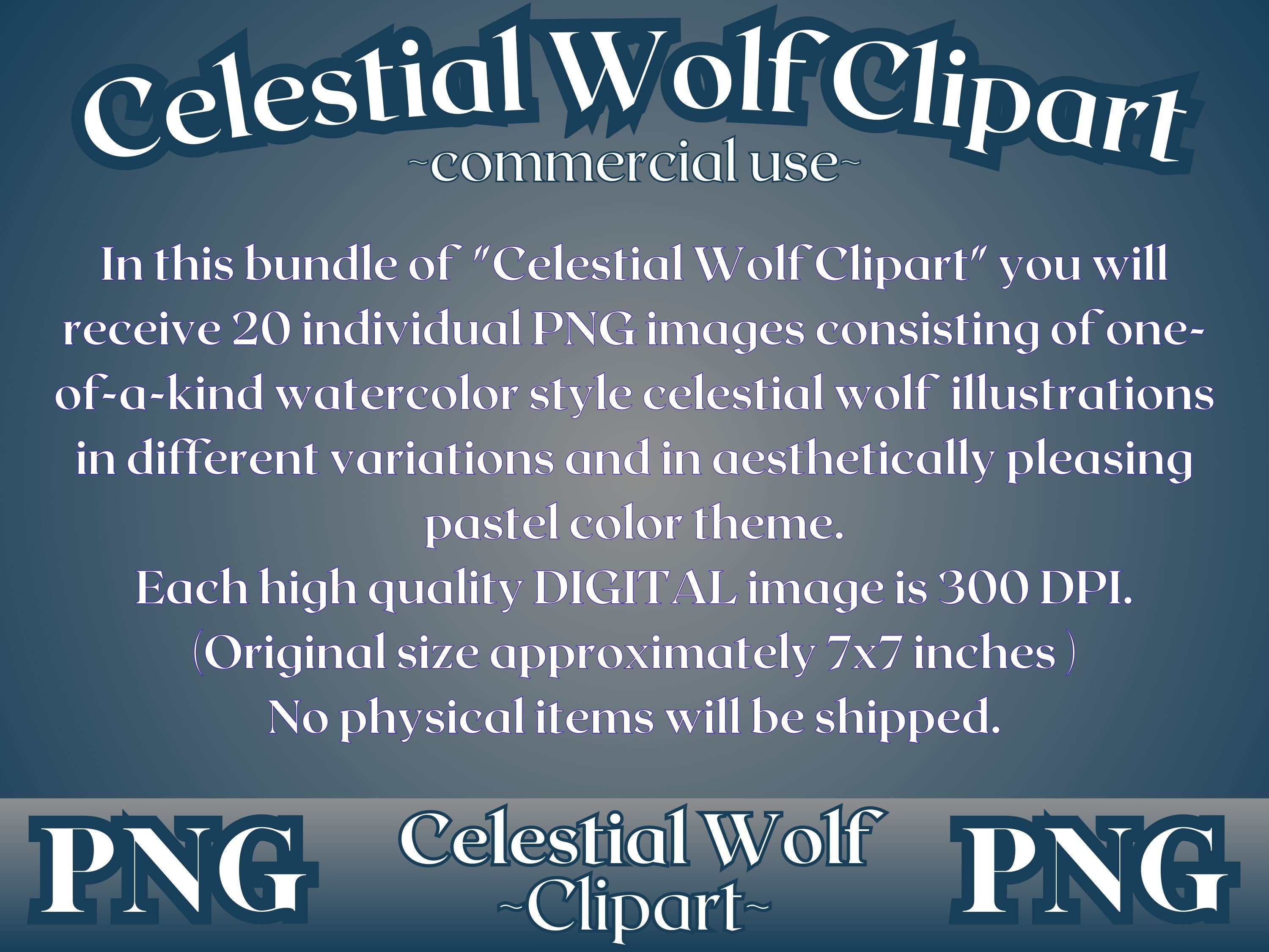 Celestial Wolf Clipart, Wolf Png Bundle, Spirit Animal Clipart, Celestial Wolf Png, Wolf Animal ...