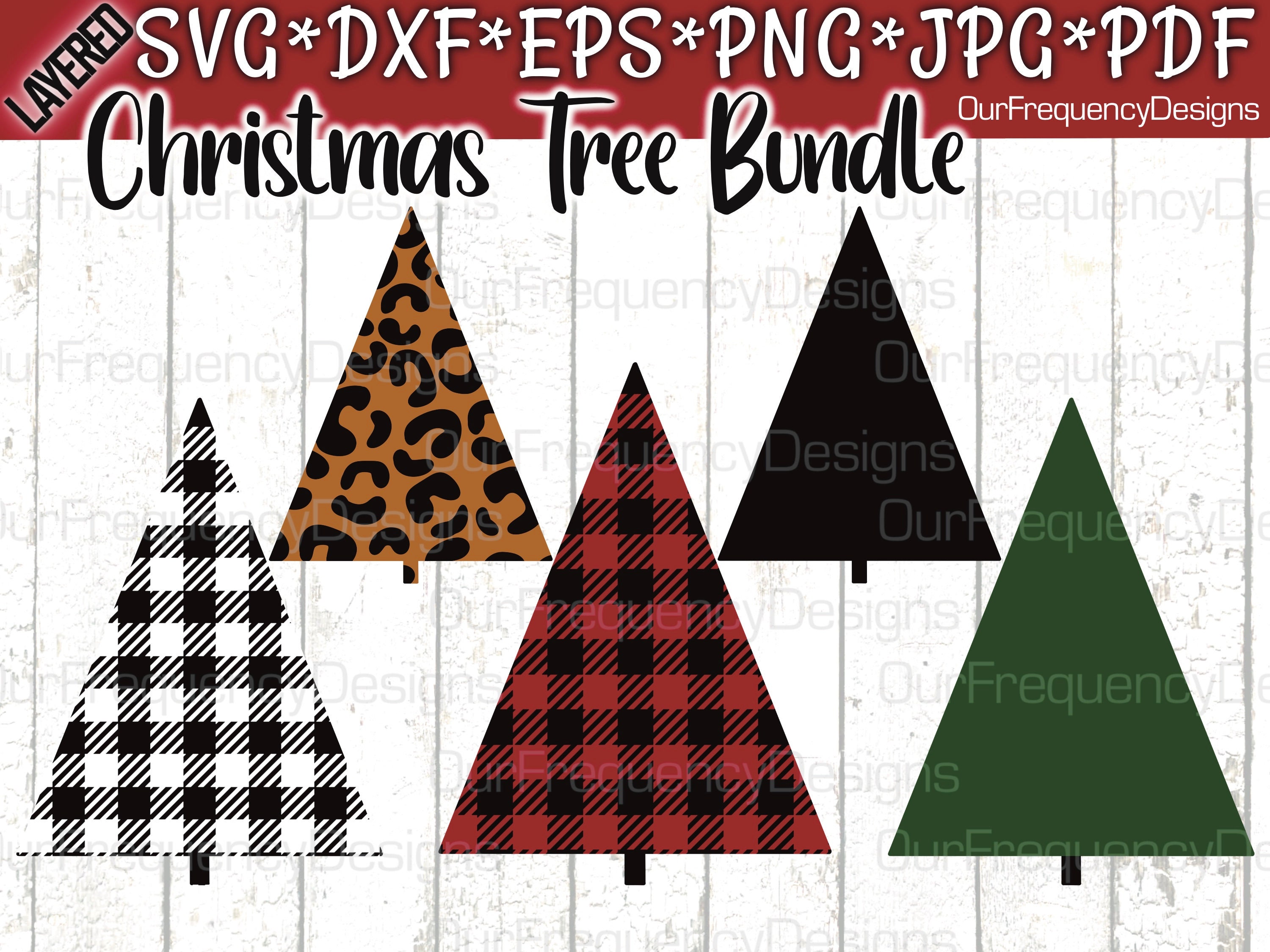 Buffalo Plaid Cheetah Christmas Tree Svg, Christmas Tree SVG, Christmas ...