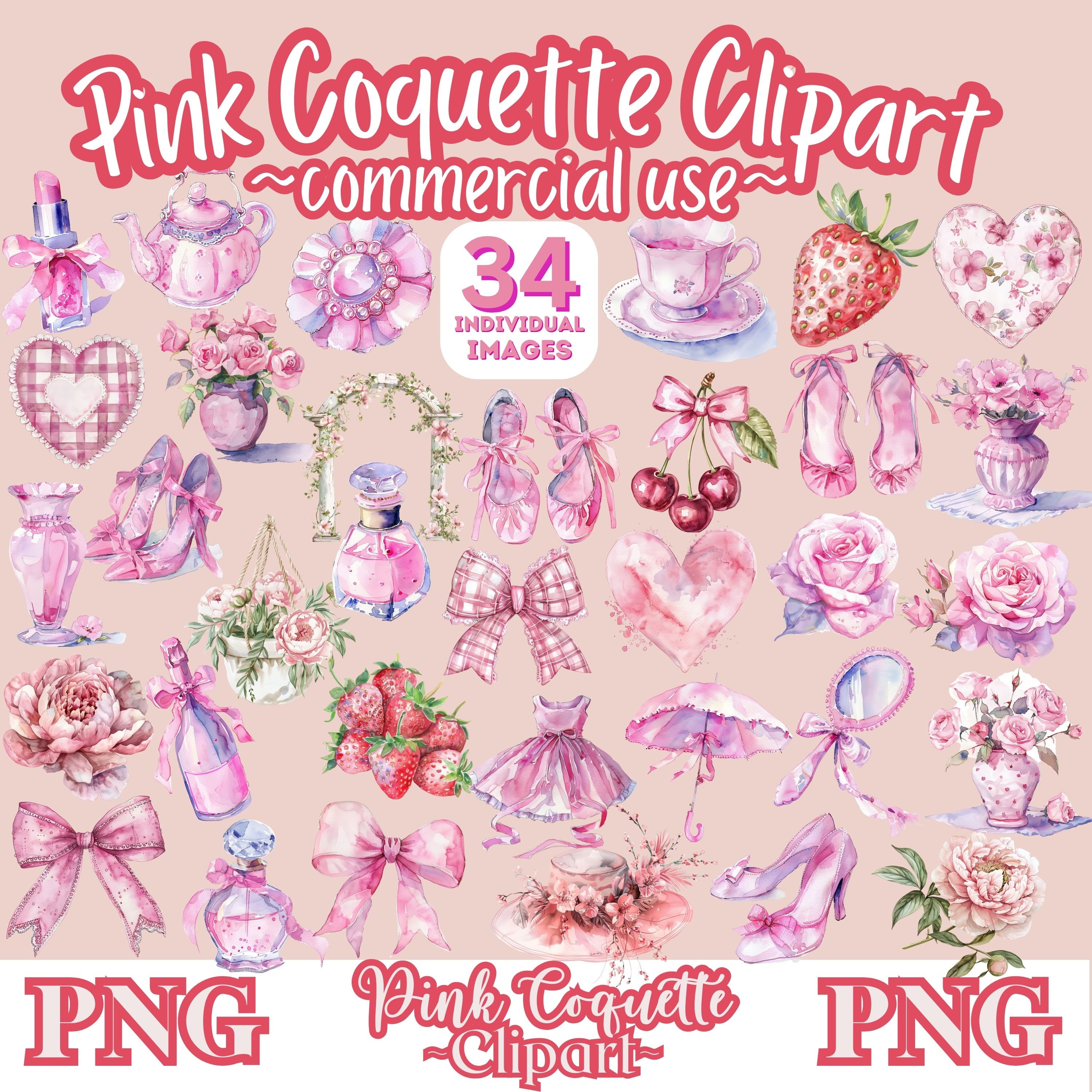 Coquette Watercolor Clipart, Coquette Png Graphics, Pink Coquette ...