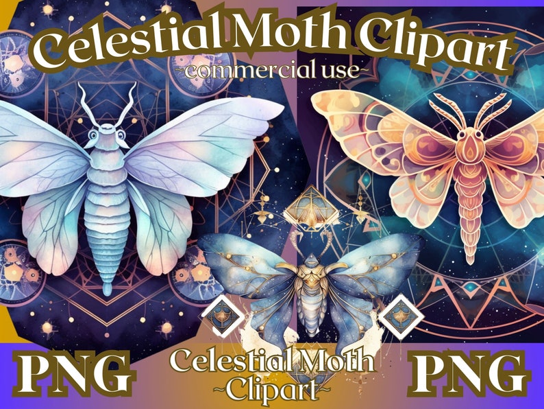 Celestial Moth Clipart, Cosmic Moth Png, Moth Clipart, Celestial Moth ...
