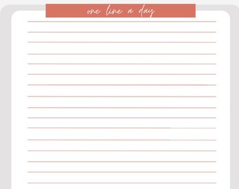 One Line a Day Journal Template - Etsy