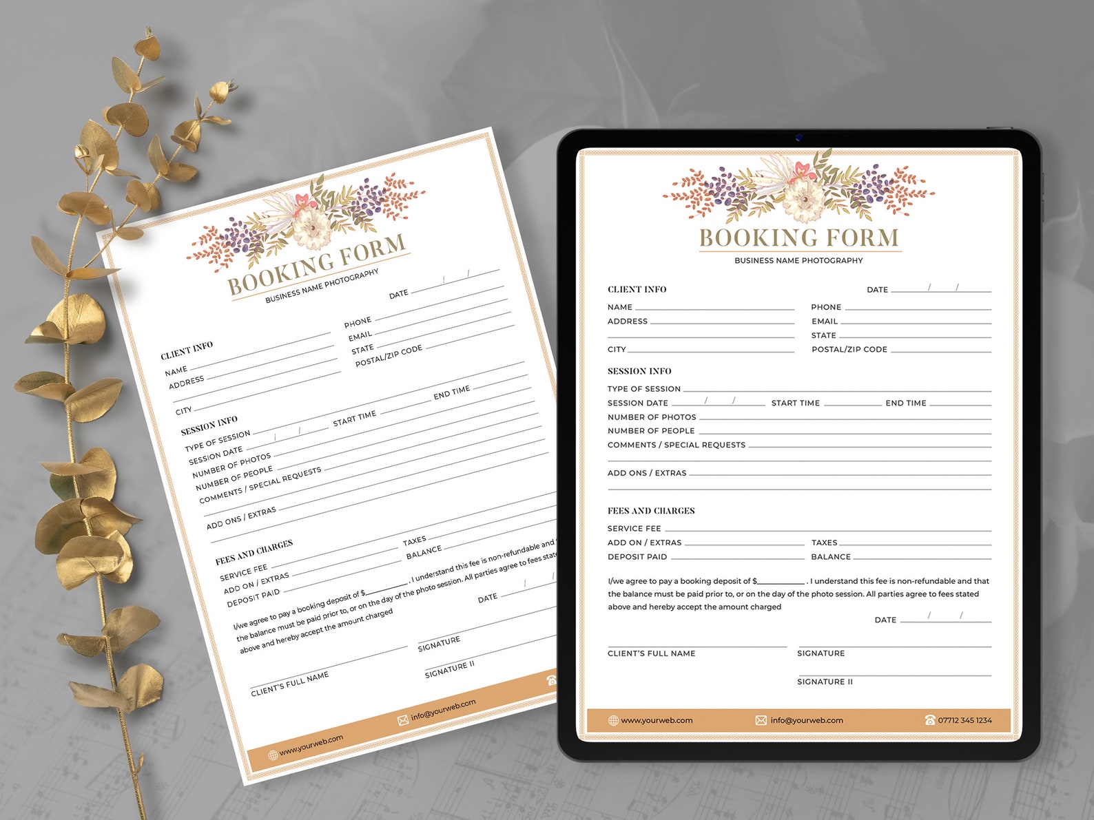 Canva Client Booking Form Template for Photography Business, Client ...