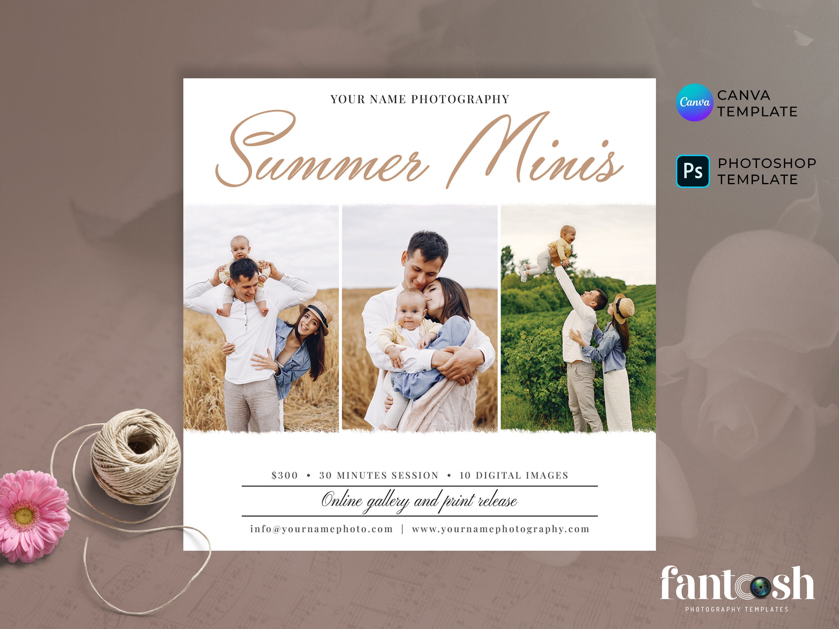 Summer Mini Session Template Photography Marketing Canva - Etsy