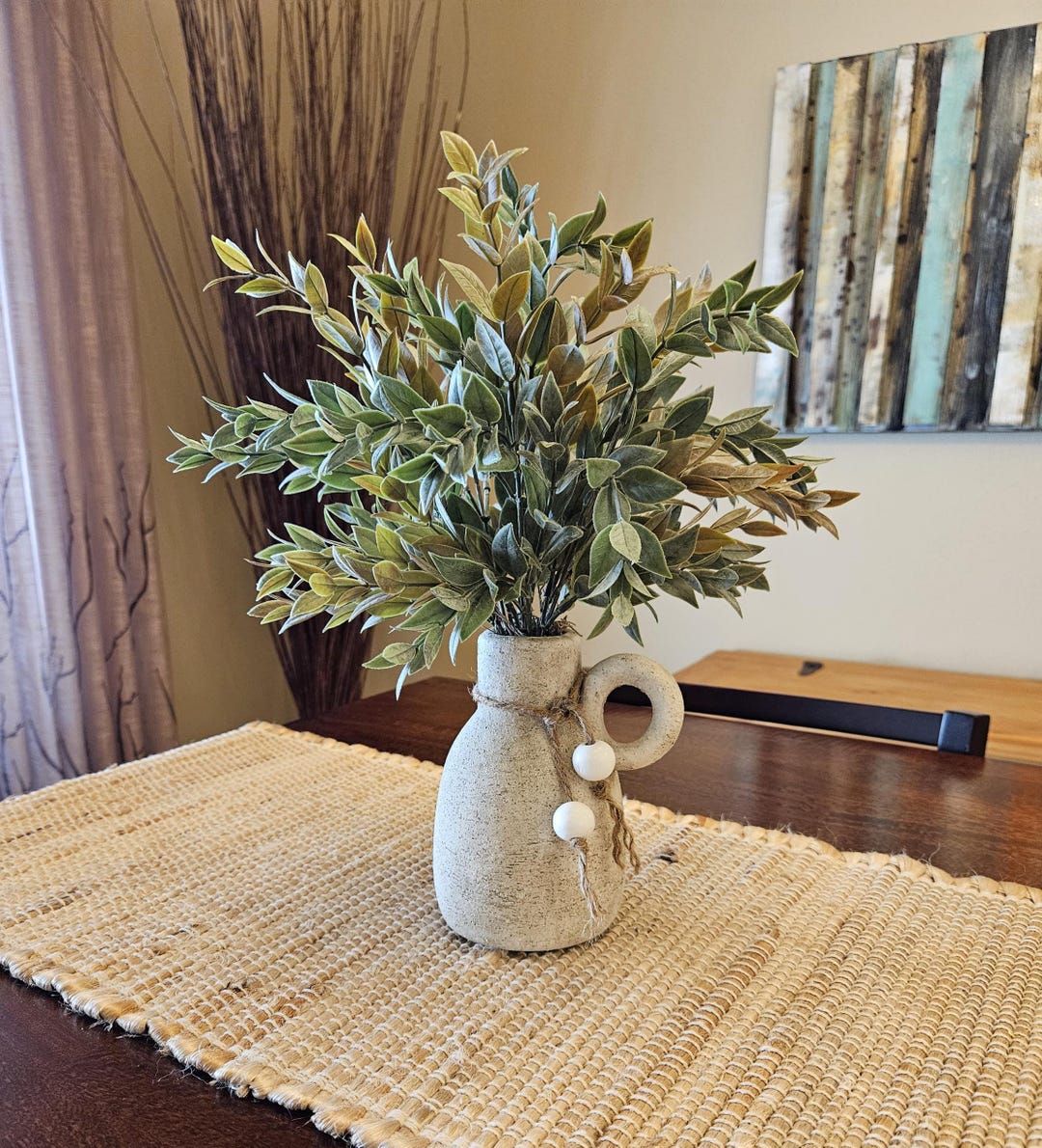 Farmhouse Arrangement, Year Round Arrangement, Ruscus Arrangement in an ...