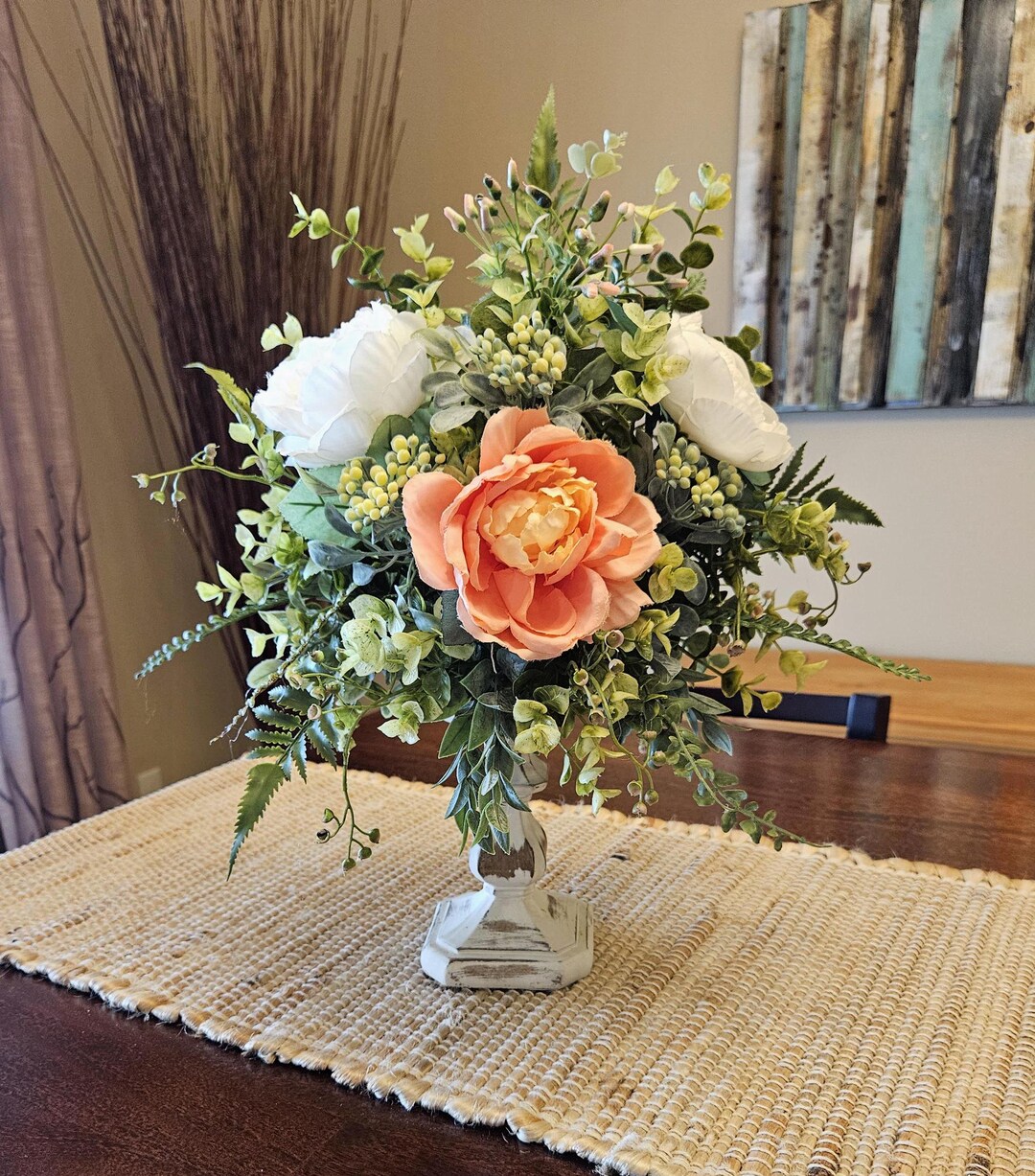 Spring Peony Candlestick Arrangement, Spring Candlestick Centerpiece ...