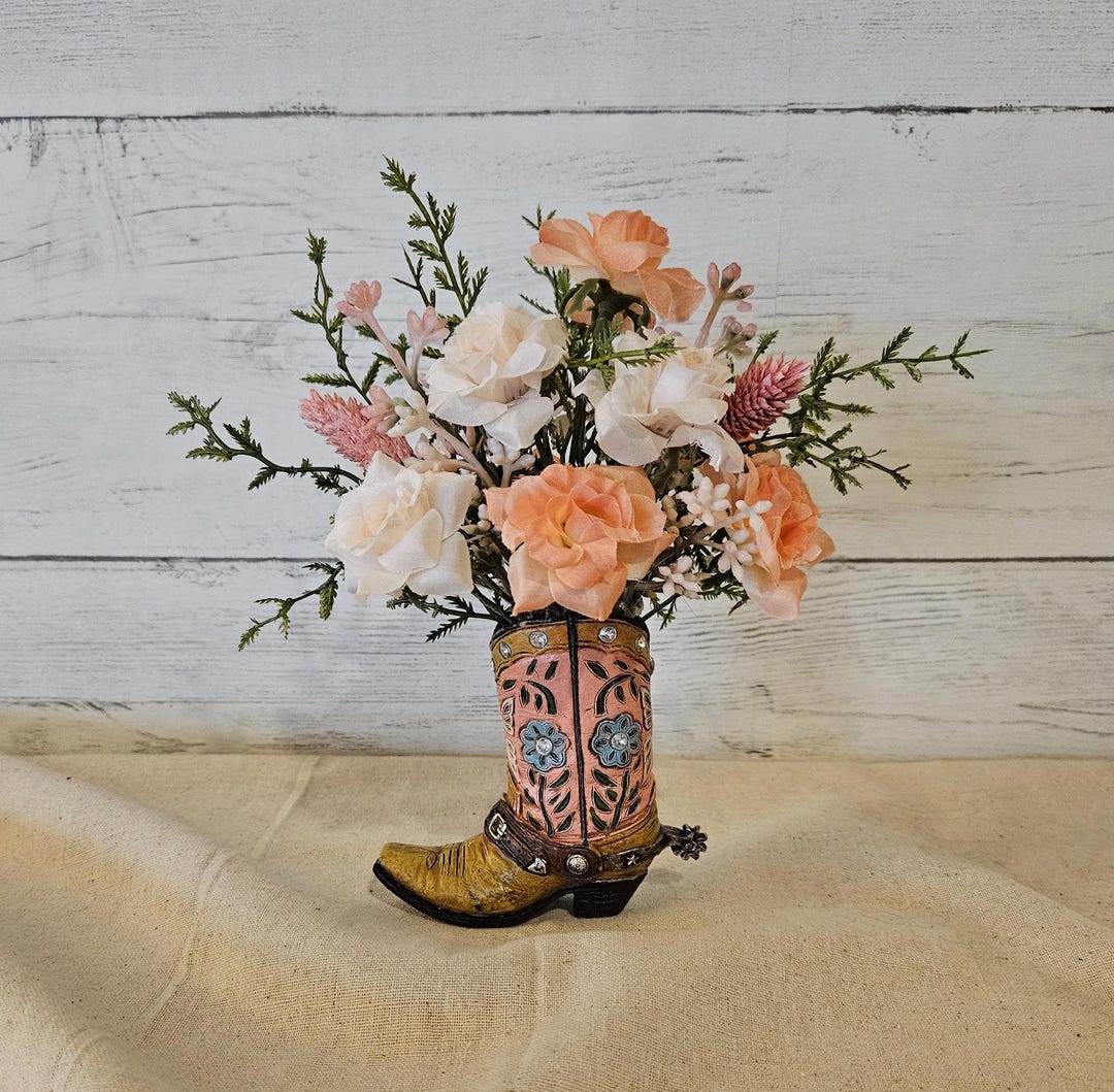 Cowgirl Boot Floral, MINI Cowgirl Boot Arrangement, Cowgirl Gift ...
