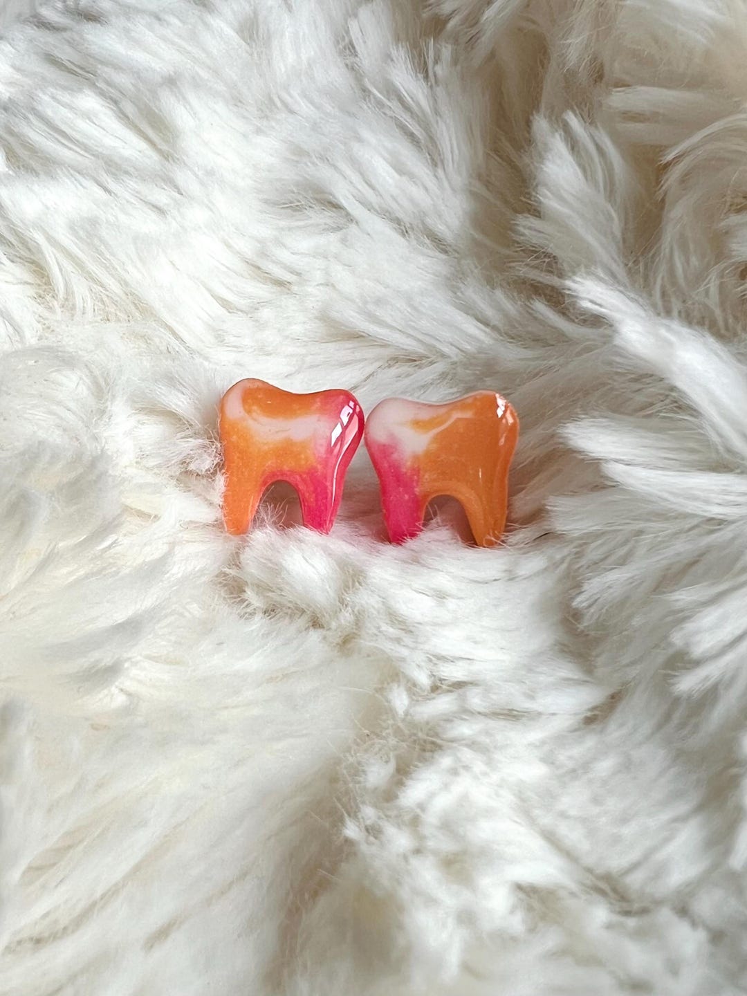 Handmade Tooth Earrings: Rainbow Sherbet Resin Dental Jewelry - Etsy