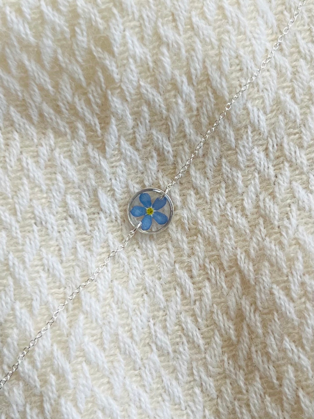 Sterling Silver Forget Me Not Bracelet - Etsy