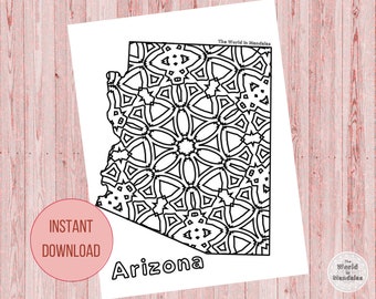 Colorado Mandala All Ages Colouring Page States of the USA printable A4 ...