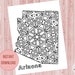 Arizona Mandala All Ages Colouring Page States of the USA Printable A4 ...
