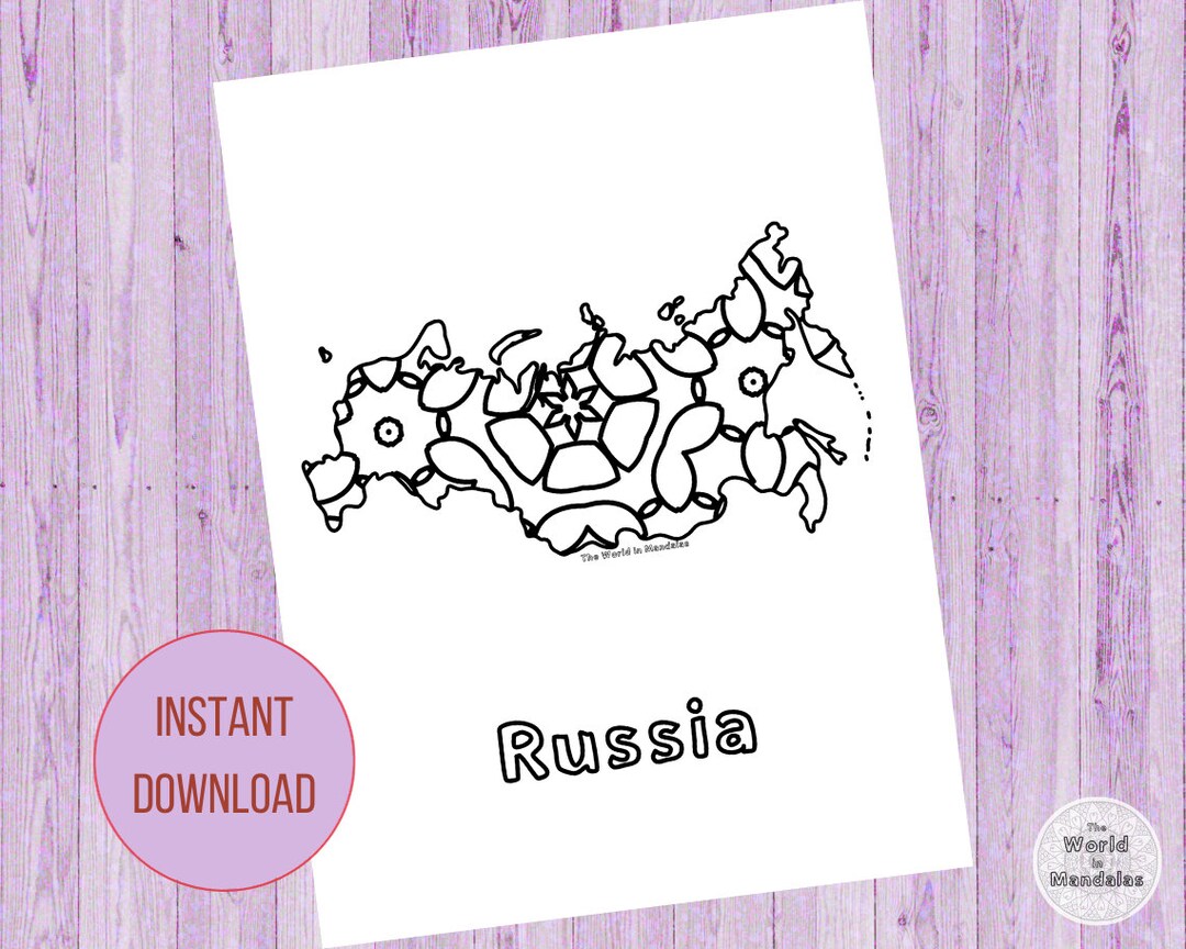 Russia Mandala All Ages Coloring Page Europe Printable A4 Mindfulness ...
