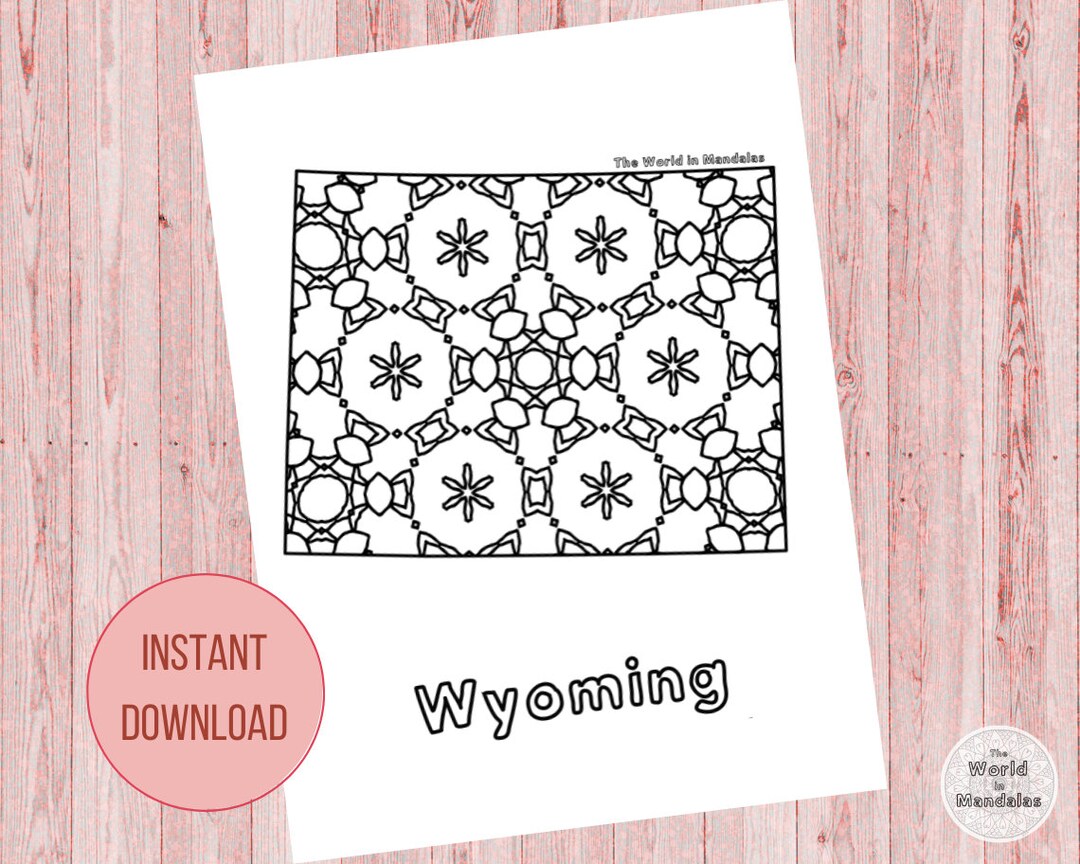 Wyoming Mandala | All Ages Colouring Page | States of the USA ...