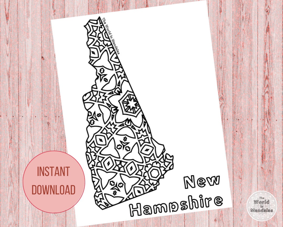 New Hampshire Mandala all Ages Colouring Pagestates of the Usaprintable ...