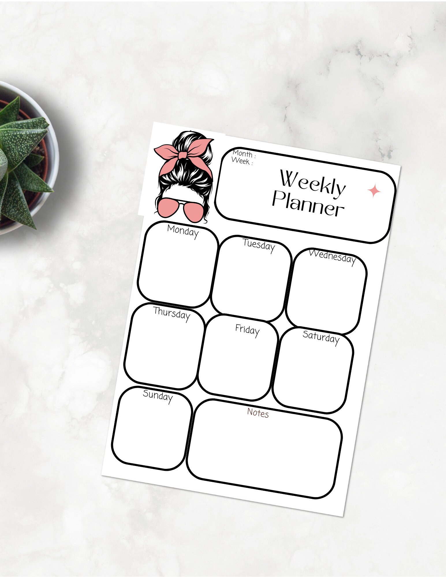 Weekly Planner, Daily List, PRINTABLE Weekly Planner. - Etsy