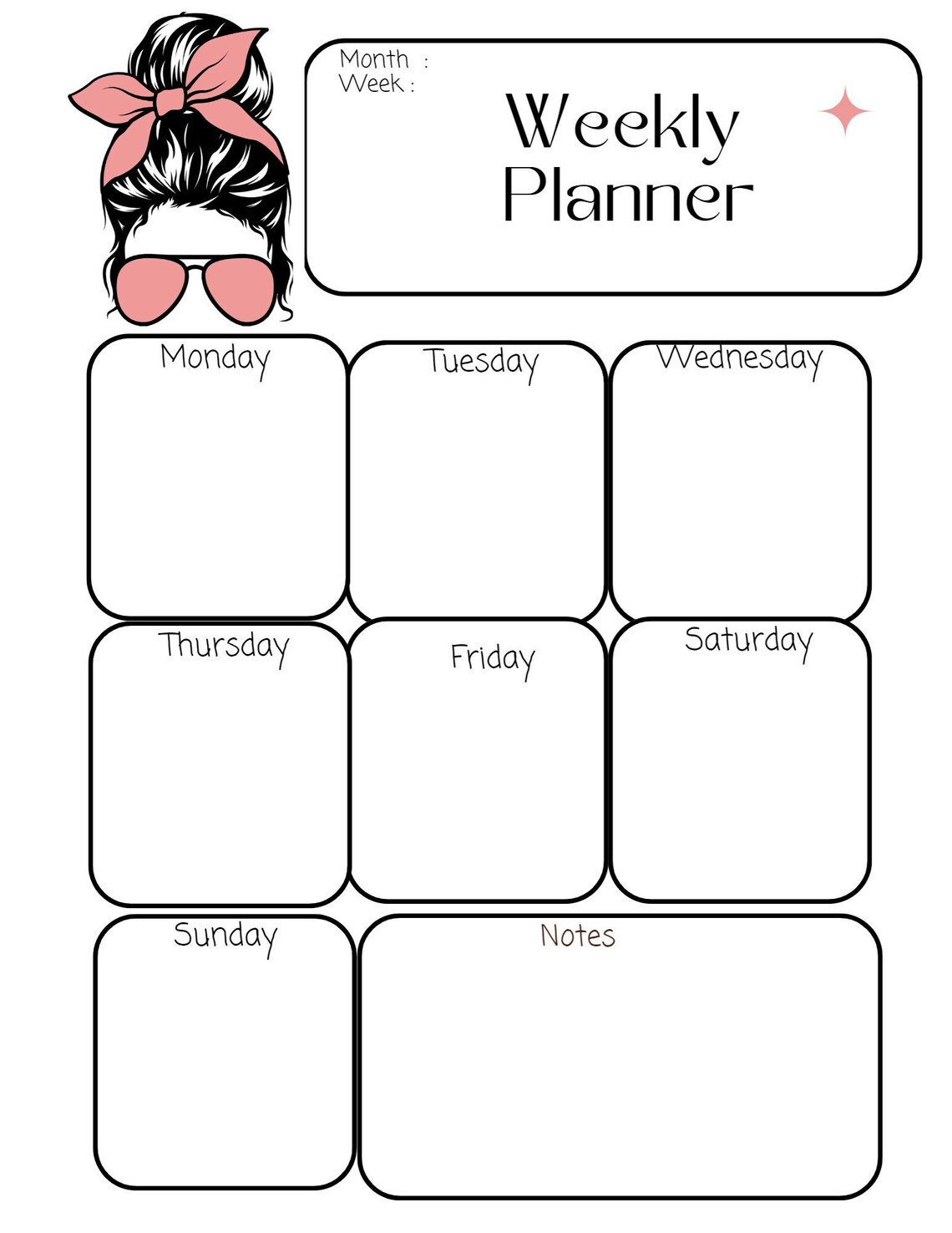 Weekly Planner, Daily List, PRINTABLE Weekly Planner. - Etsy