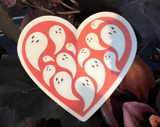 I Heart Ghosts | Halloween Sticker | Water Resistant | Matte Vinyl ...