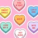 Funny Conversation Heart Sticker Pack Water Resistant Cute Valentines ...
