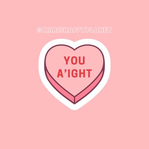 Funny Conversation Heart Sticker Pack Water Resistant Cute Valentines ...