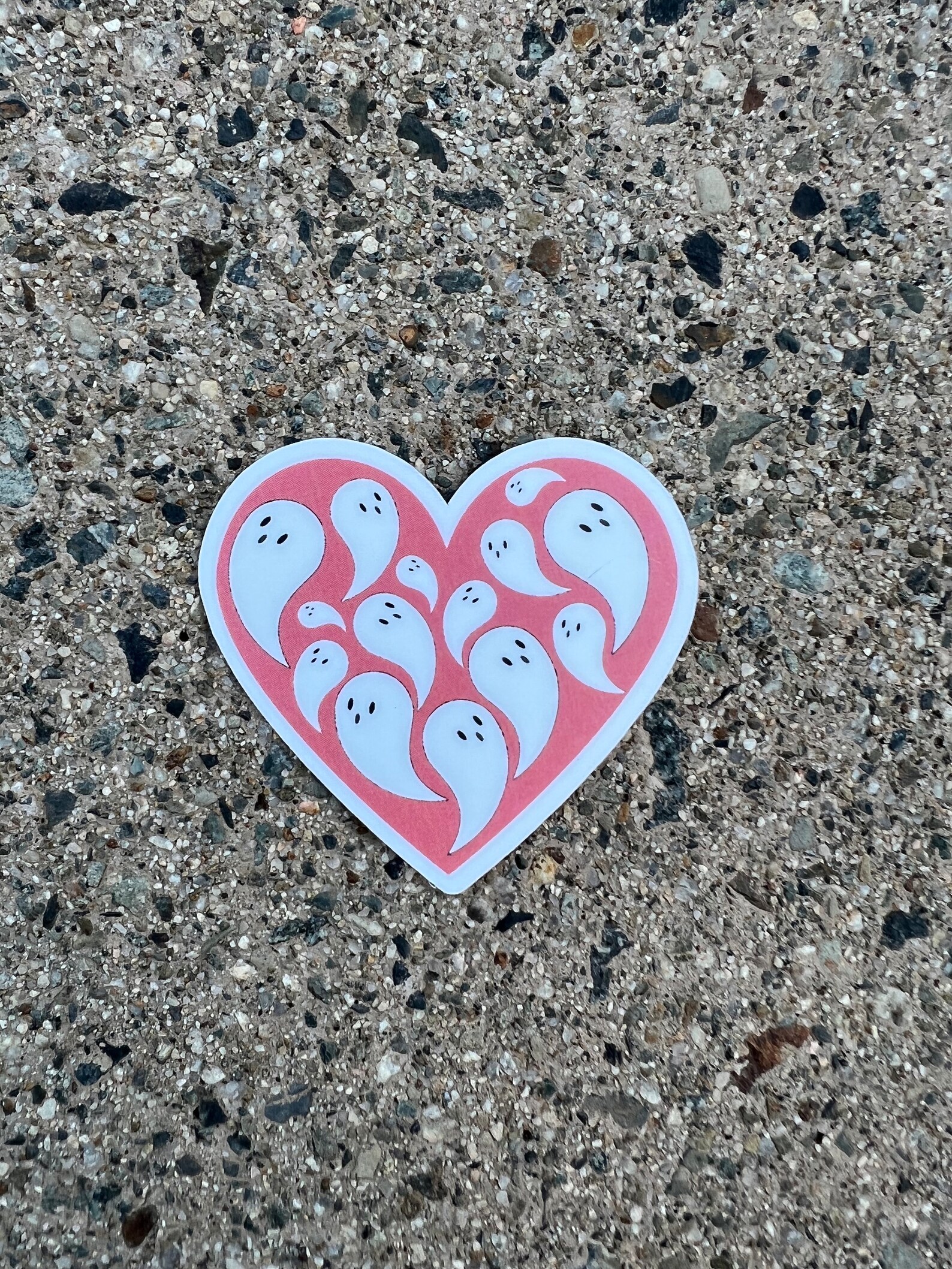 I Heart Ghosts Halloween Sticker Water Resistant Matte - Etsy
