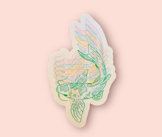 Geometric Koi Fish Sticker Water Resistant Matte Vinyl - Etsy