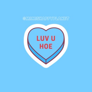 Funny Conversation Heart Sticker Pack Water Resistant Cute Valentines ...