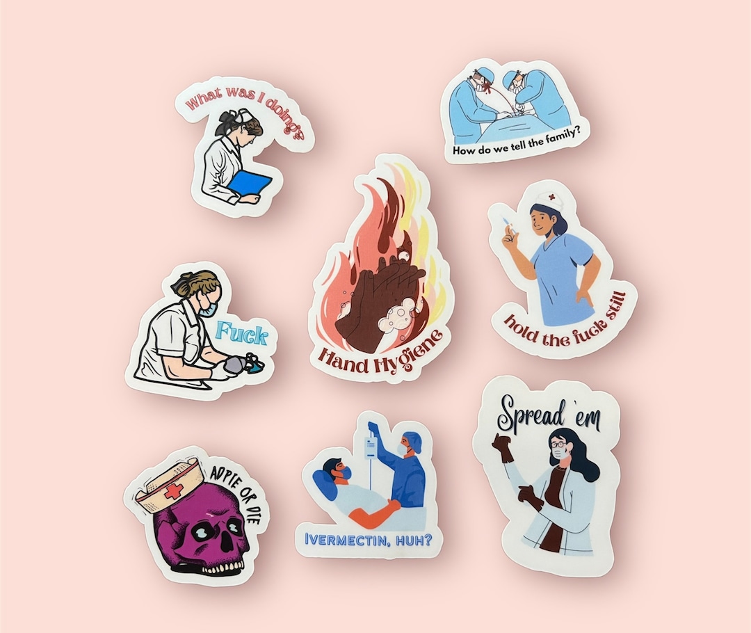 Funny Nursing Med Student Sticker Pack Water Resistant - Etsy