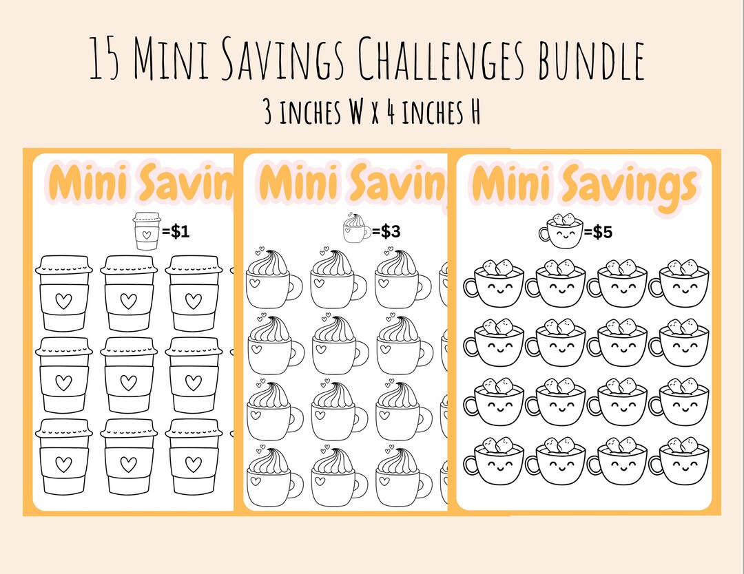 15 Mini Savings Challenges Bundle - Etsy