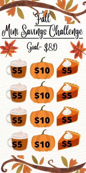 Fall Mini Savings Challenge - Etsy