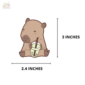 Boba Capybara Waterproof Vinyl Sticker Capybara Sticker - Etsy