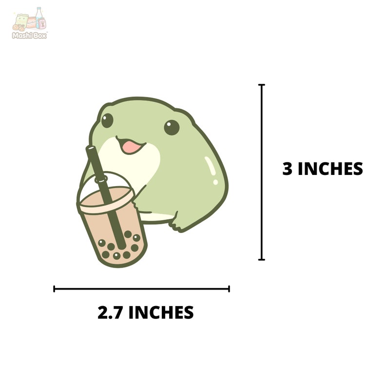 Boba Frog Waterproof Vinyl Sticker Frog Sticker, Frog Lover, Boba ...
