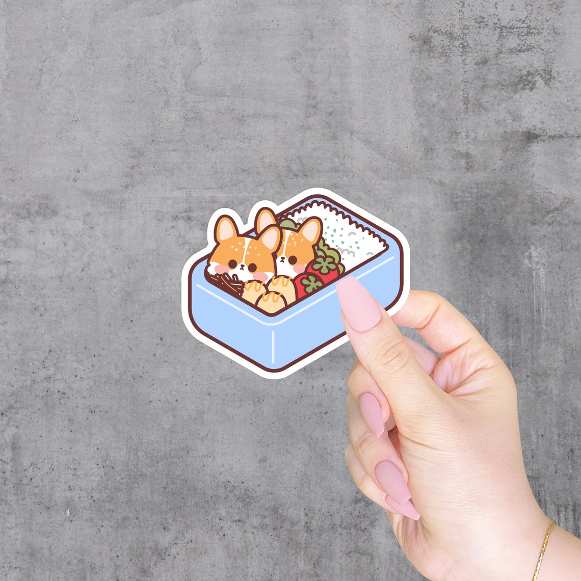 Corgi Bento Box Waterproof Vinyl Sticker Corgi Sticker - Etsy