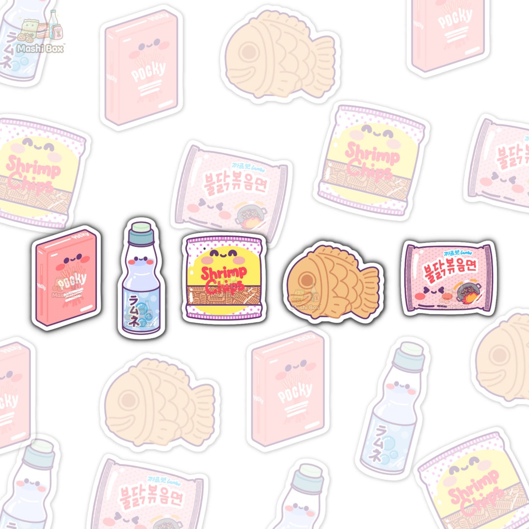 Asian Snacks Vinyl Waterproof Sticker Set Waterproof Sticker, Vinyl ...