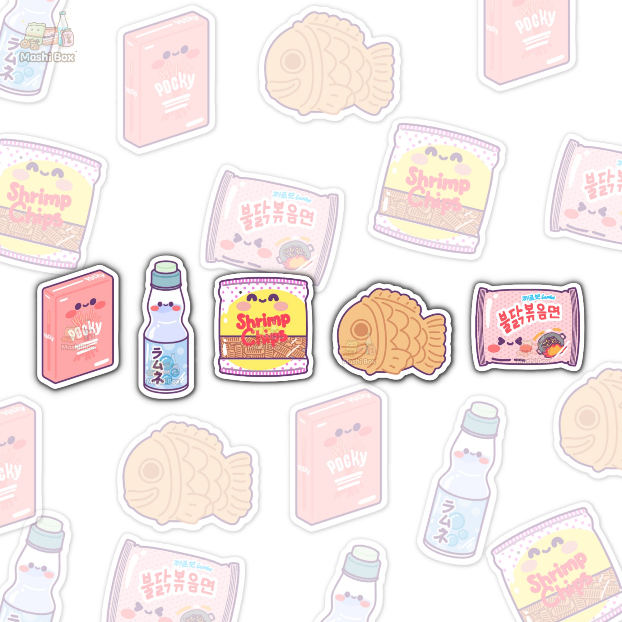 Asian Snacks Vinyl Waterproof Sticker Set Waterproof Sticker, Vinyl ...