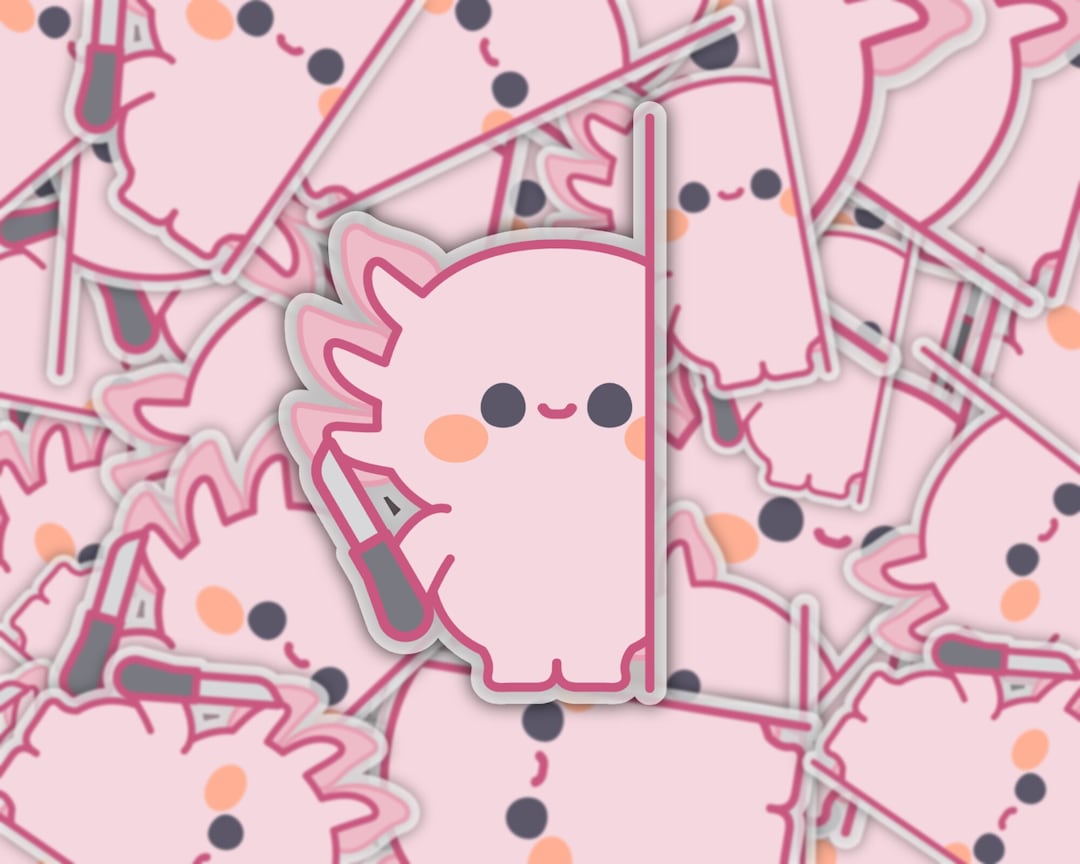 Dangerous Axolotl Waterproof Vinyl Clear Sticker Axolotl - Etsy