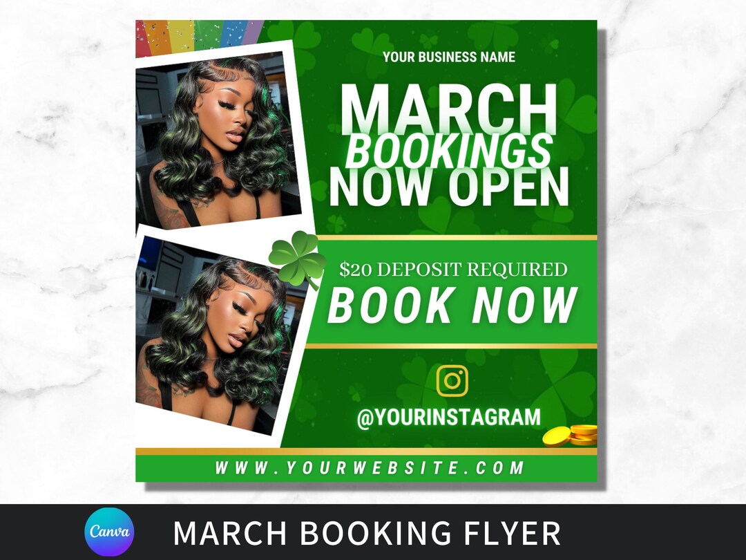 March Booking Flyer, March Flyer, March Books, St.patricks Day Flyer ...