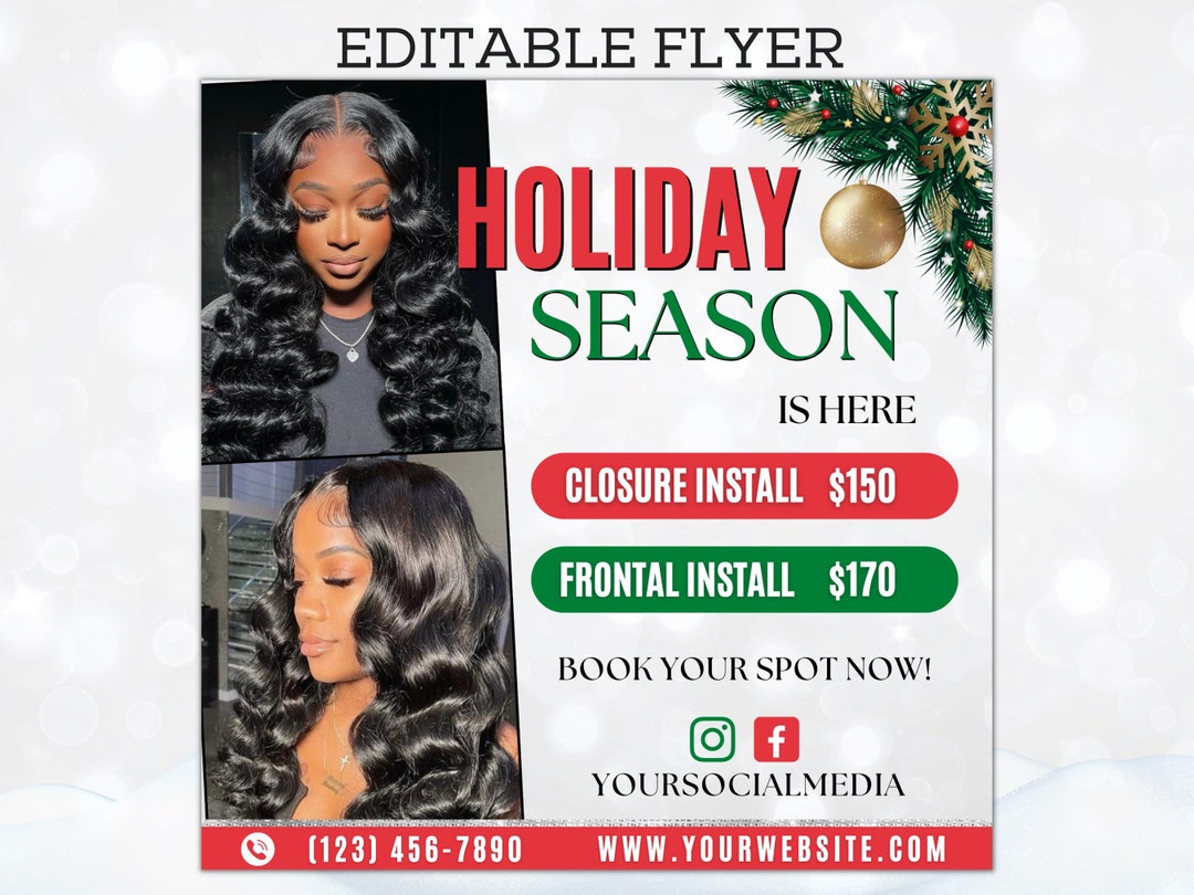 Wig Install Flyer Appointment Available Flyer Hair Stylist Etsy