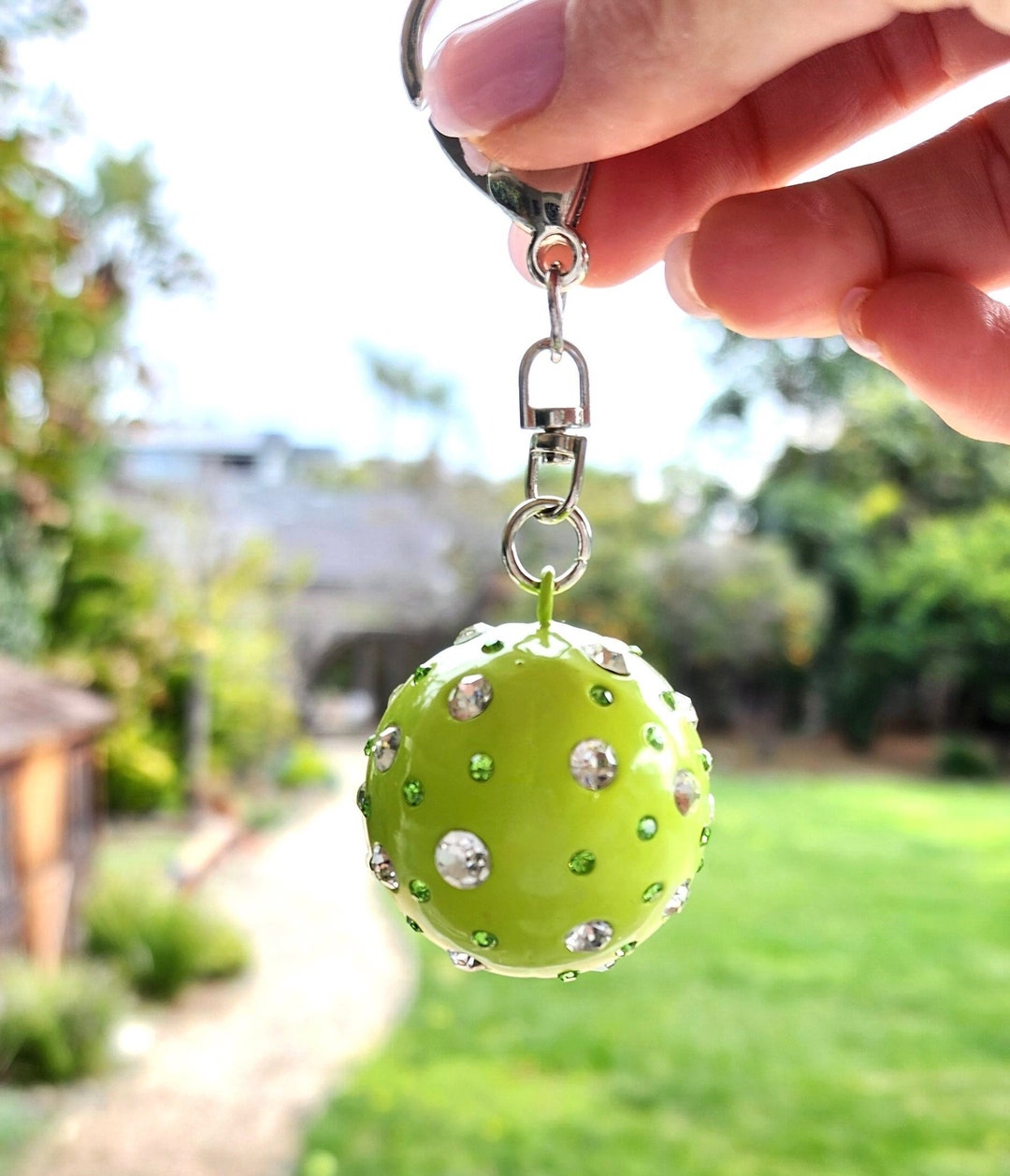 Pickleball Crystal Ball Keychain - Etsy