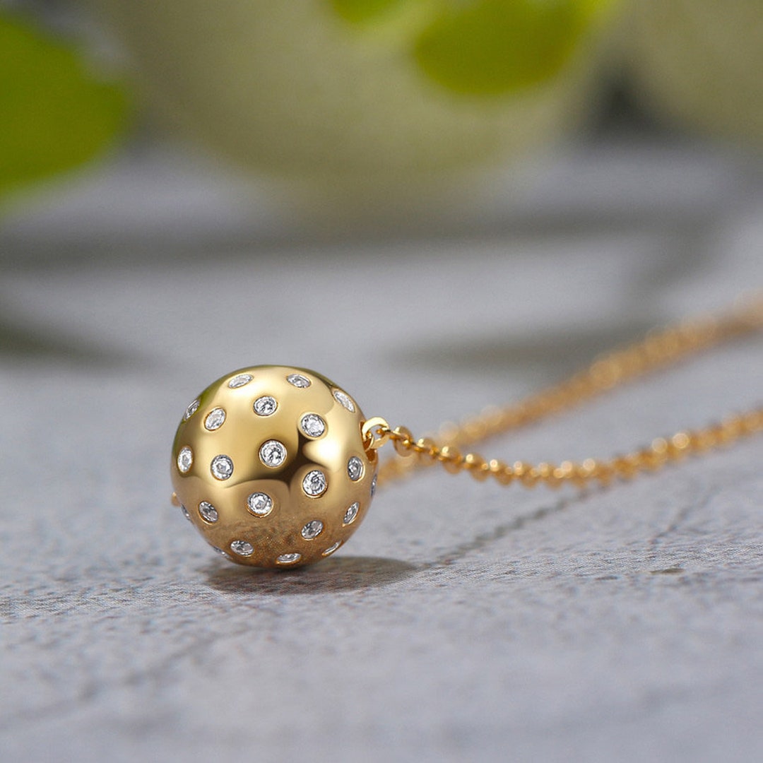 Pickleball Belle BLING Ball Gold Pendant Necklace - Etsy