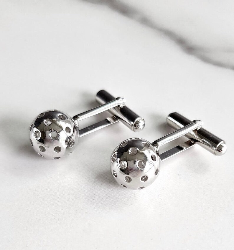 Pickleball Cuff Links Silver Ball - Etsy