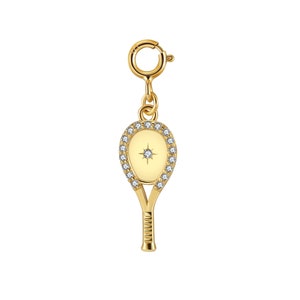 Tennis Racquet Charm Gold - Etsy