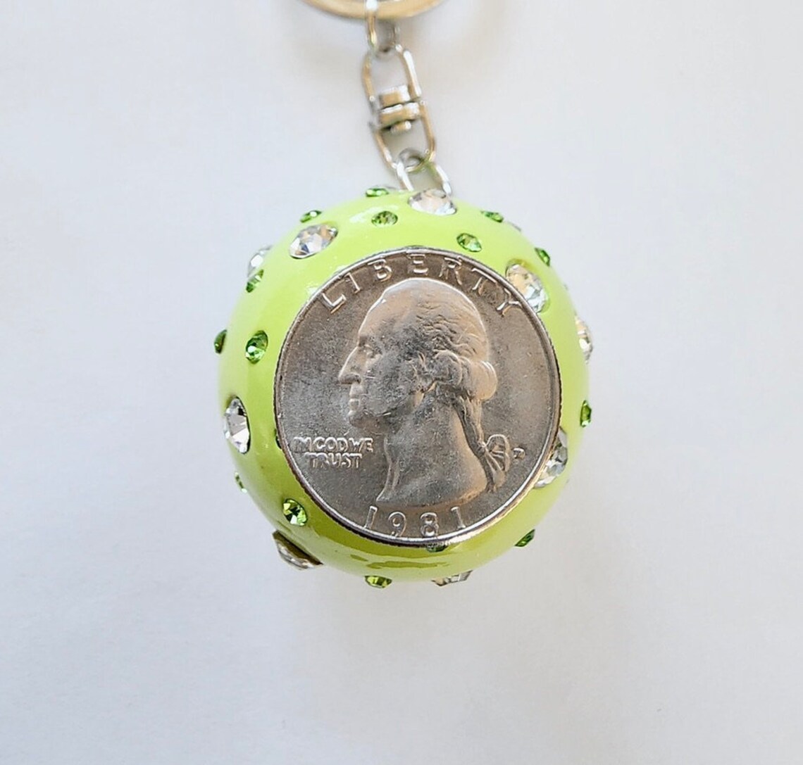 Pickleball Crystal Ball Keychain - Etsy