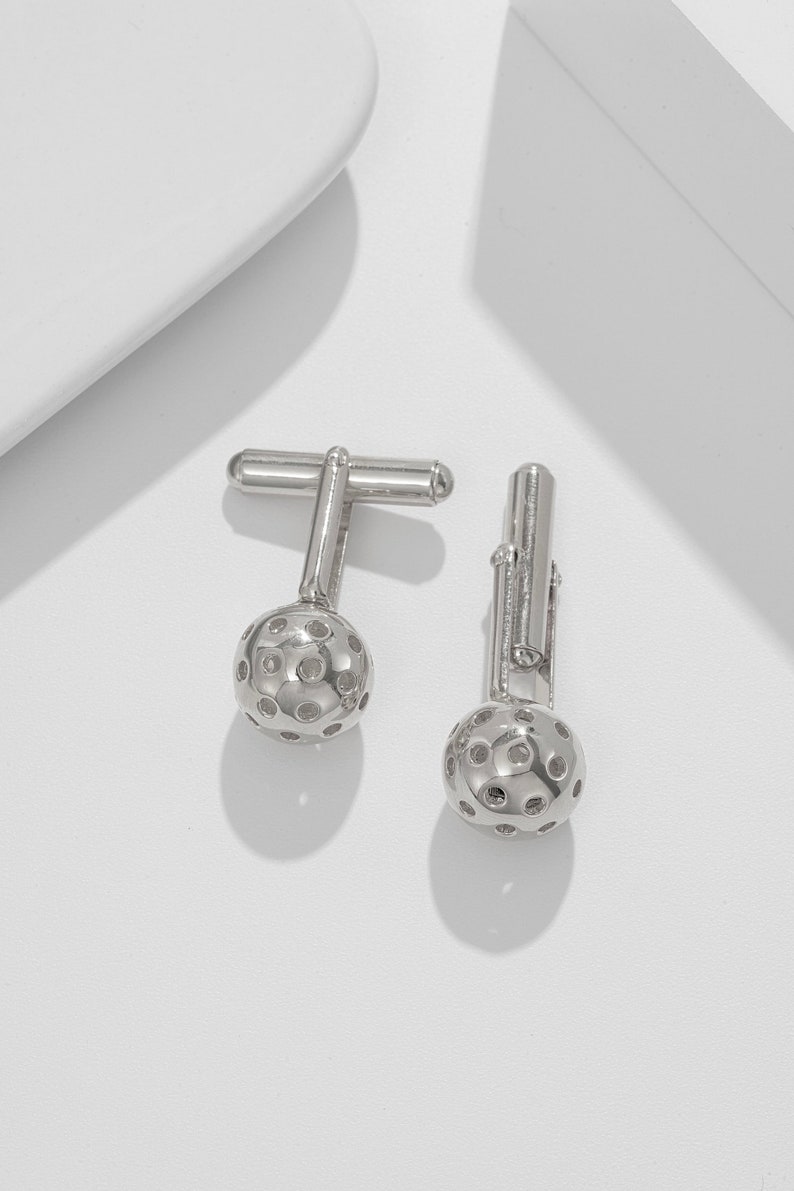 Pickleball Cuff Links Silver Ball - Etsy