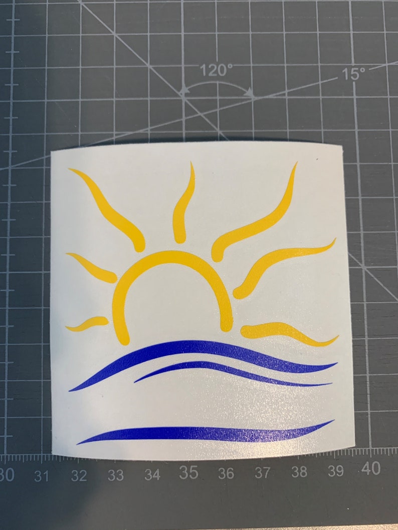 Naturist Symbol Two Color Vinyl Decal Sticker 3 in X 3 in Yellow and ...