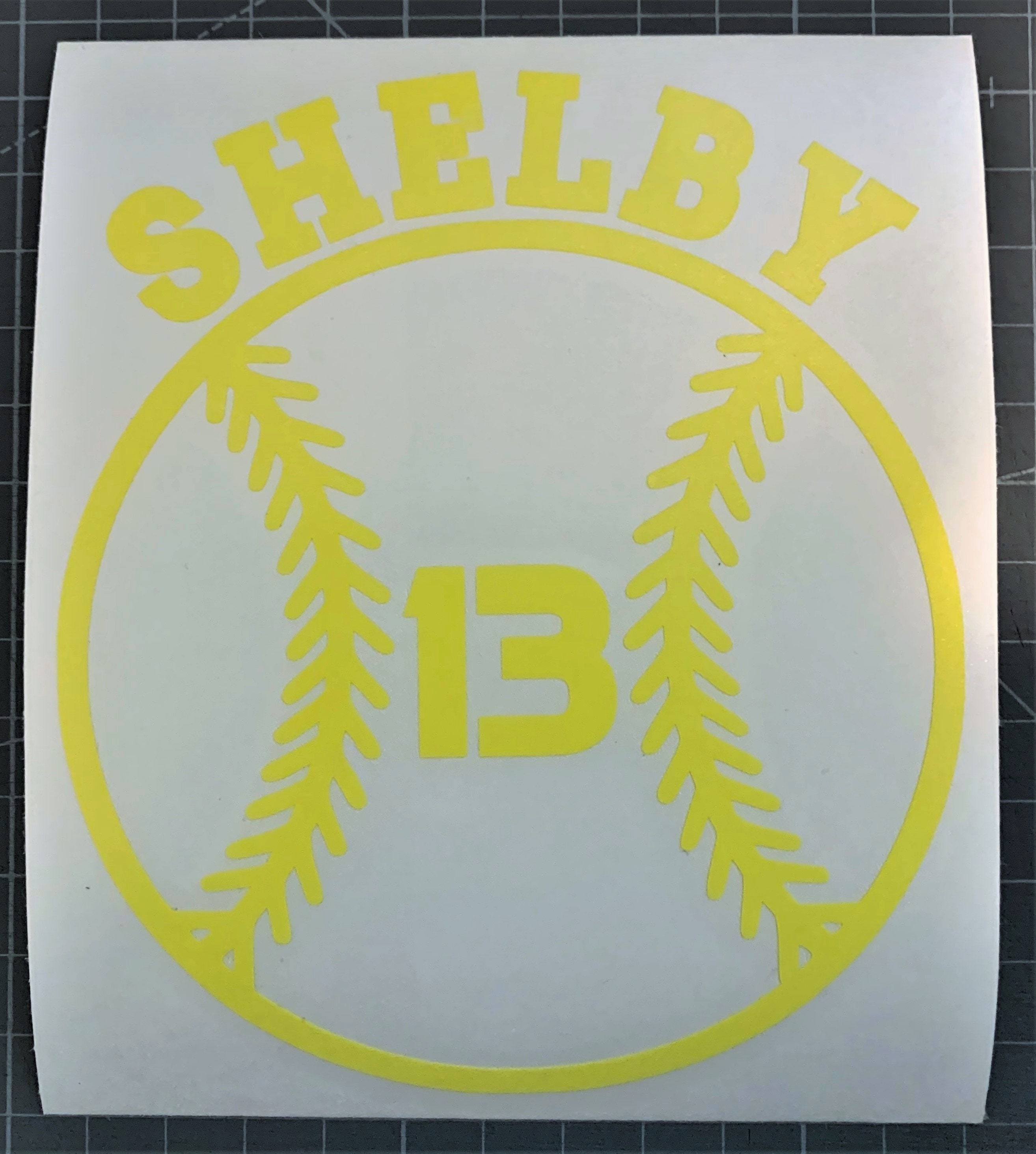 Baseball / Softball Decal Custom With Name and Number 5.0 H X 4.25 W ...