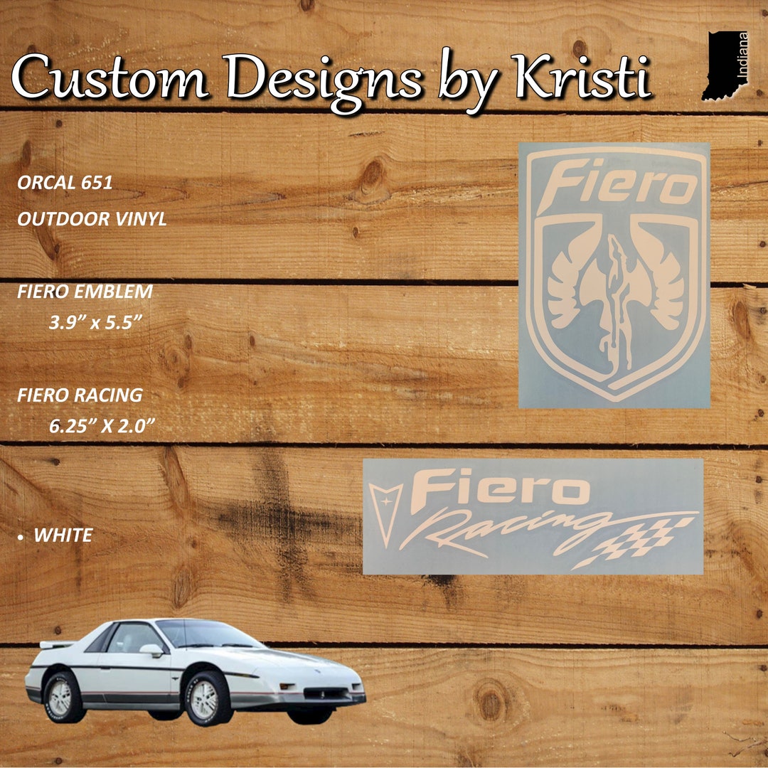 Pontiac Fiero Emblem or Fiero Racing Decals - Outdoor Vinyl Sticker ...