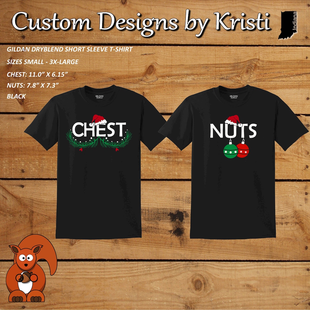Chest Nuts Funny Couple Holiday Unisex T-shirts - NEW - Black - Sizes S ...